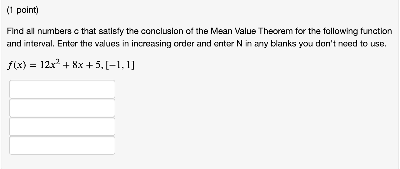 Solved Find all numbers c that satisfy the conclusion of the | Chegg.com