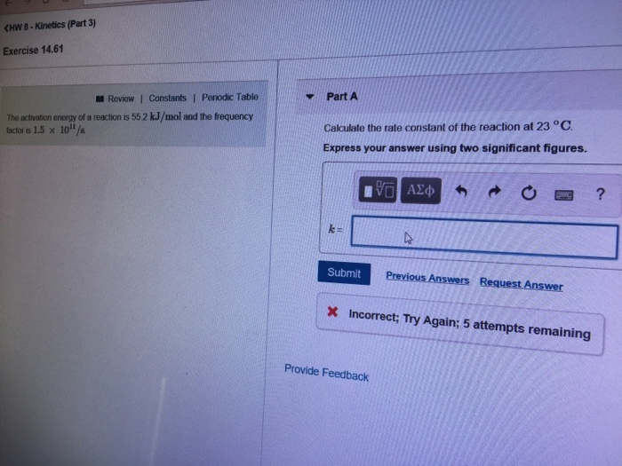 Solved CHW8-Kinetics (Part 3) Exercise 14.61 . Review | | Chegg.com