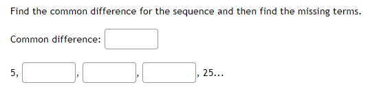 Solved Find the common difference for the sequence and then | Chegg.com