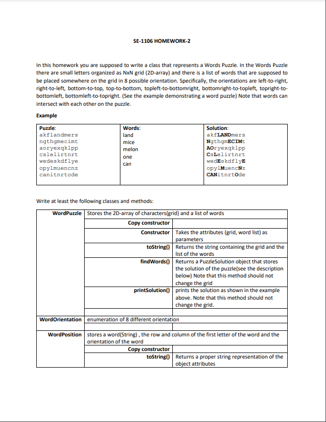 Solved SE-1106 HOMEWORK-2 In this homework you are supposed | Chegg.com