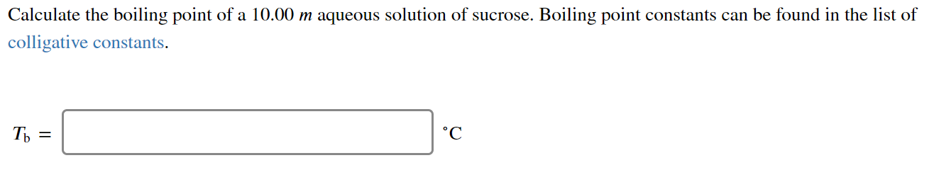 Solved Calculate the boiling point of a 10.00 m aqueous | Chegg.com
