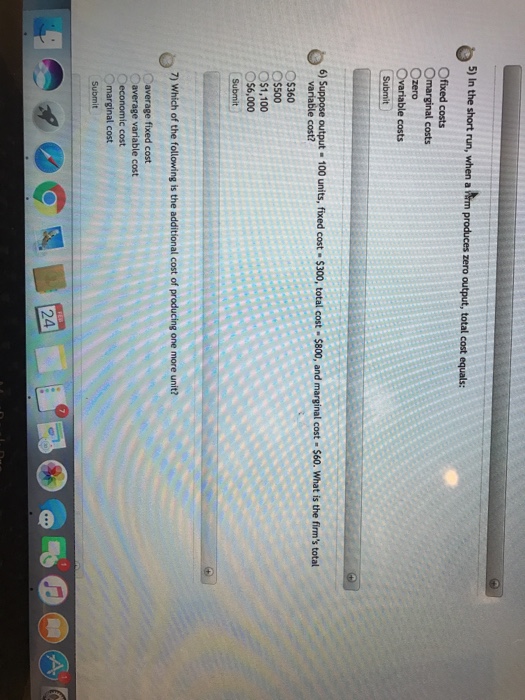 Solved In short run, where a produces zero output, total | Chegg.com