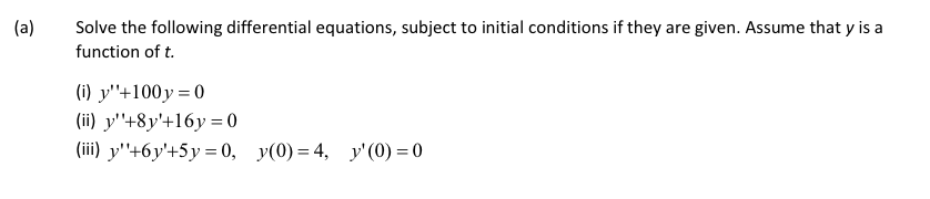 Solved Solve the following differential equations, subject | Chegg.com