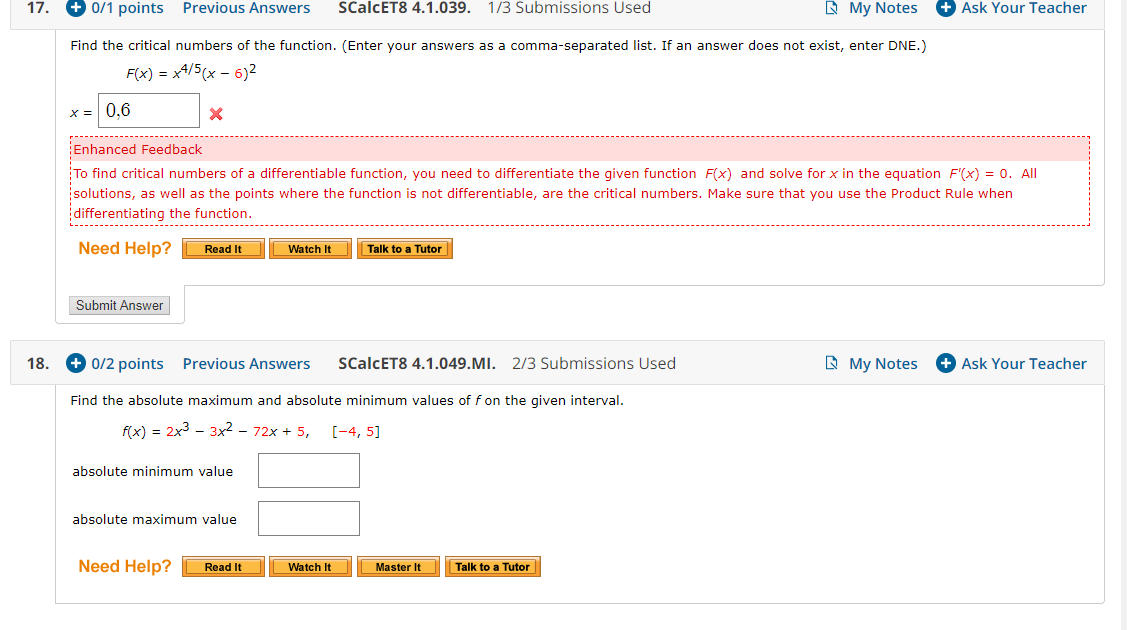 Solved 17. + 0/1 points Previous Answers SCalcET8 4.1.039. | Chegg.com Solved 17. + 0/1 points Previous Answers SCalcET8 4.1.039. | Chegg.com