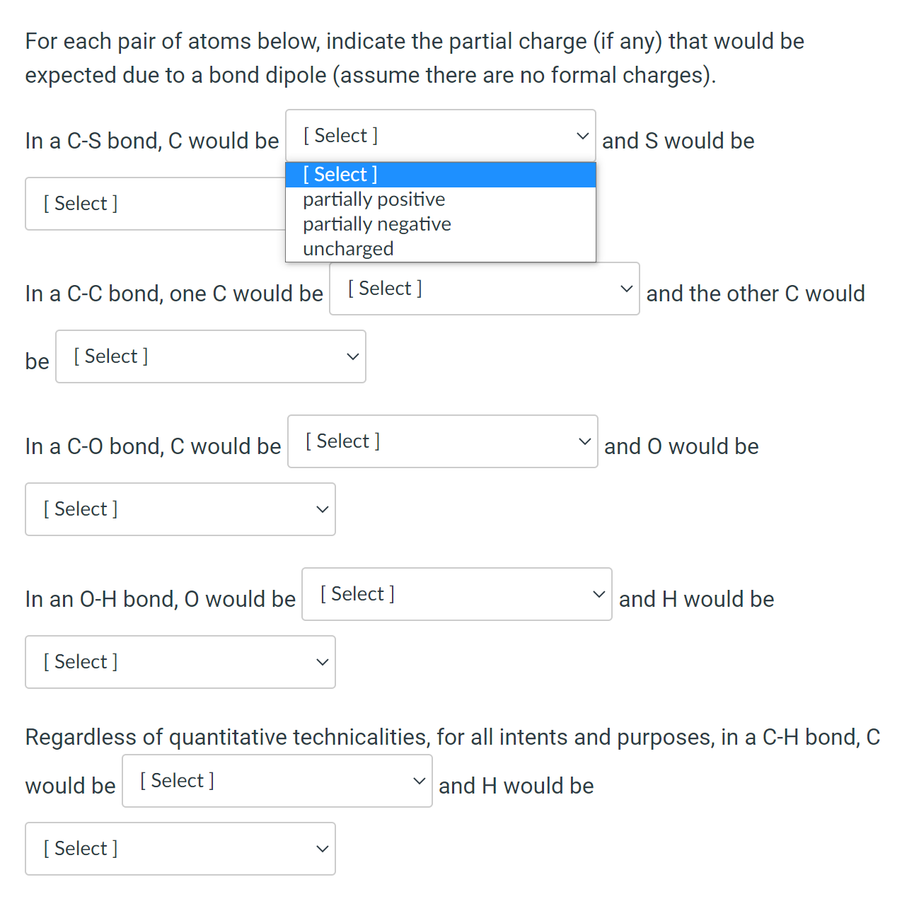 Solved For each pair of atoms below, indicate the partial | Chegg.com