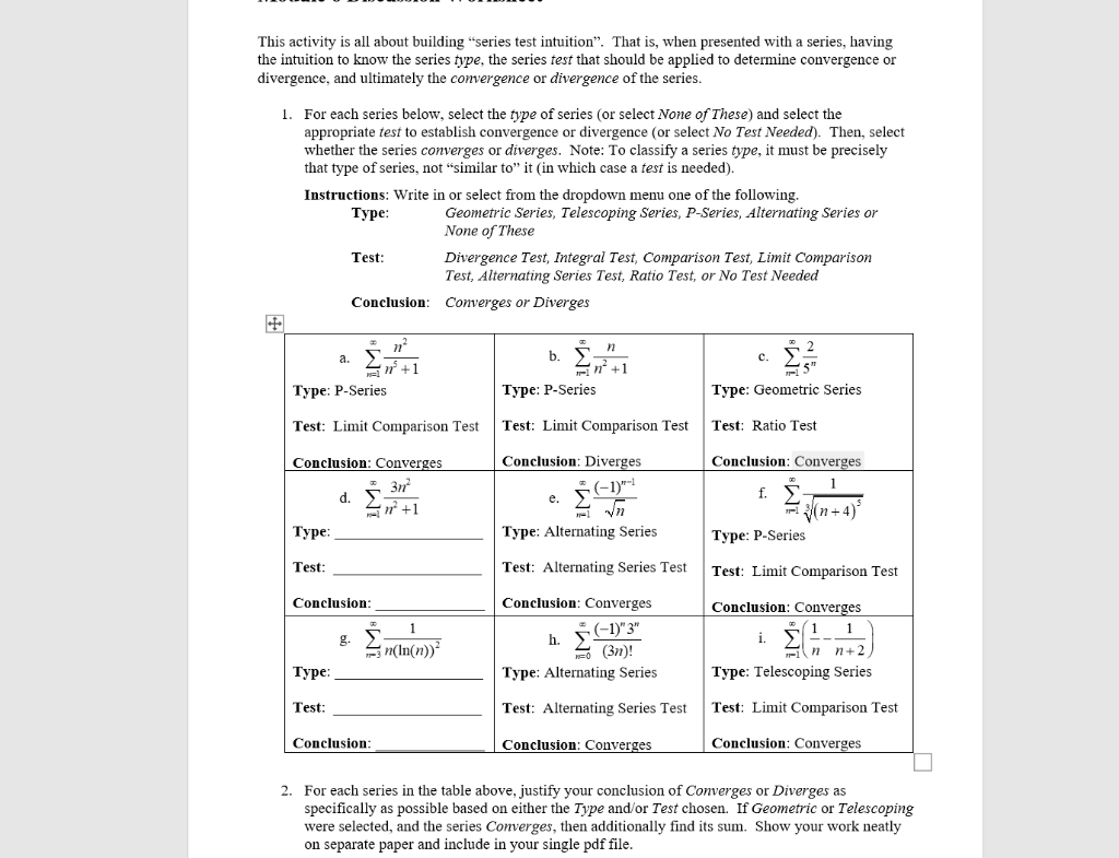 Solved This activity is all about building series test | Chegg.com