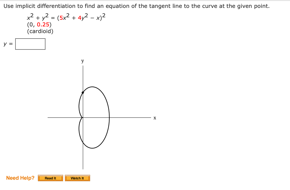 Solved Use implicit differentiation to find an equation of | Chegg.com