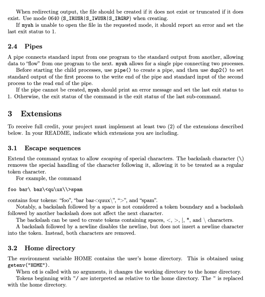Solved Please write the program "mysh" in C programming | Chegg.com