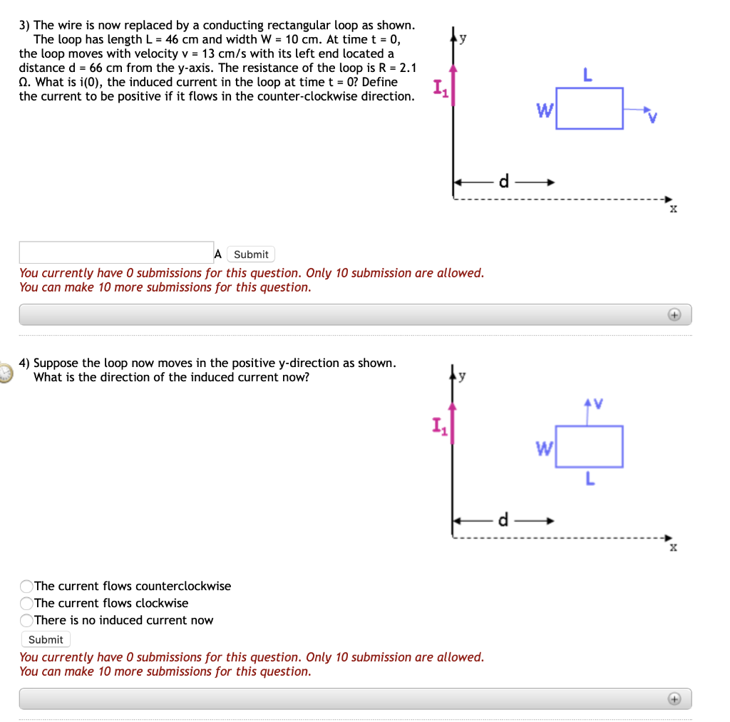 Solved Conducting Loop and Current-Carrying Wire 1 2 3 4 5 6 | Chegg.com