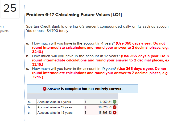 Solved 25 Problem 6-17 Calculating Future Values [L01] | Chegg.com