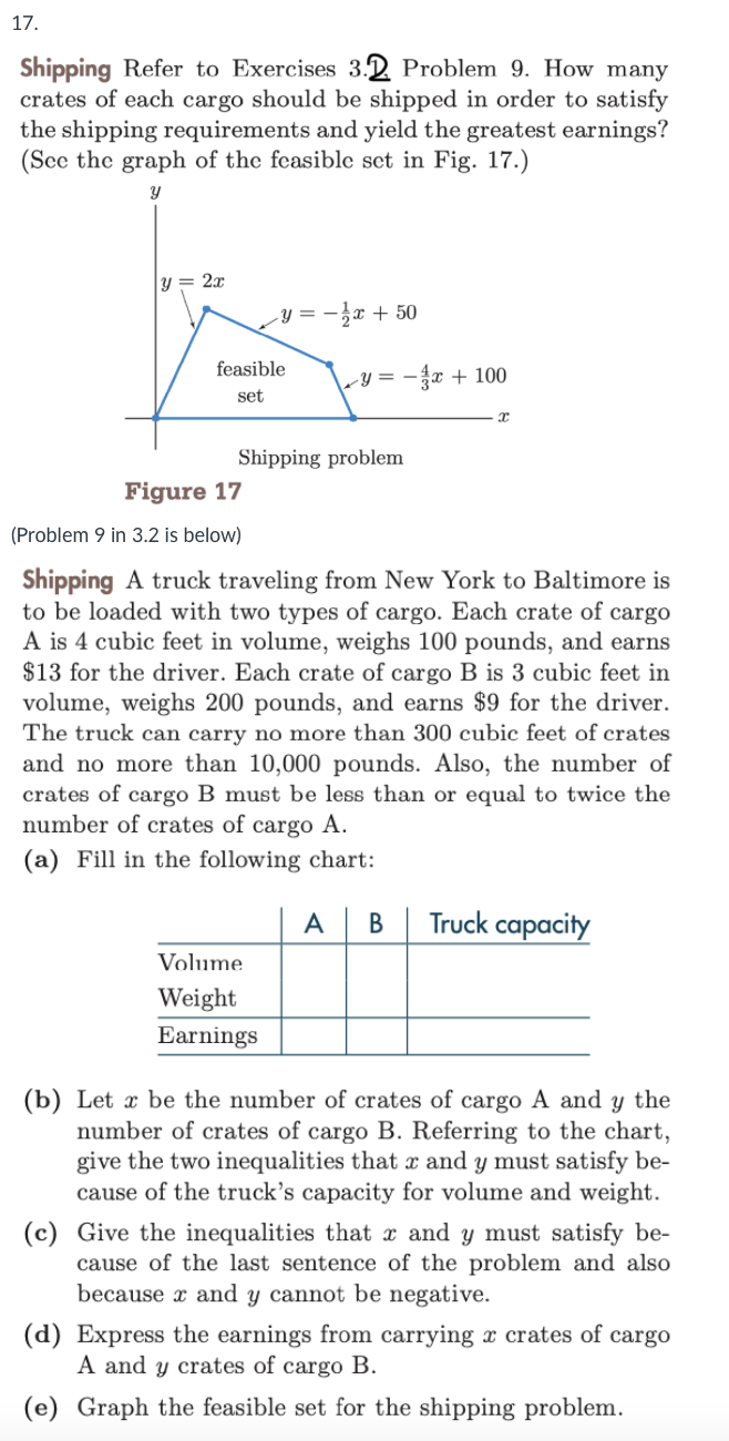 Solved 17. Shipping Refer to Exercises 3.2 Problem 9. How | Chegg.com