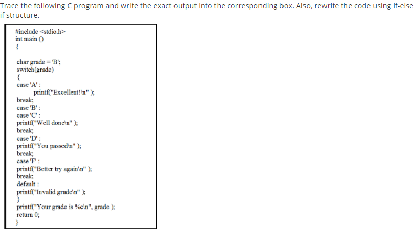 Solved Trace the following program and write the exact | Chegg.com