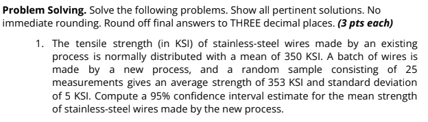 Solved Problem Solving. Solve the following problems. Show | Chegg.com