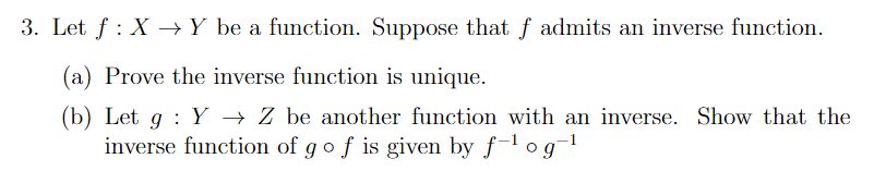 Solved 3. Let f :X + Y be a function. Suppose that f admits | Chegg.com