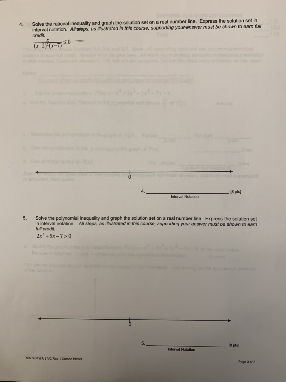 Solved 4. Solve the rational inequality and graph the | Chegg.com