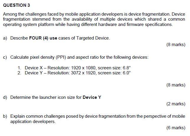 Solved QUESTION 3 Among the challenges faced by mobile | Chegg.com