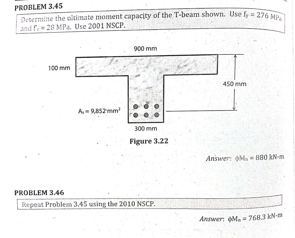 Solved PROBLEM 3.45 Determine the ultimate moment capacity | Chegg.com