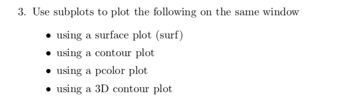 Solved 3. Use subplots to plot the following on the same | Chegg.com