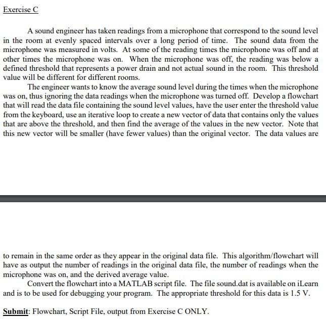 Solved Exercise C A sound engineer has taken readings from a | Chegg.com