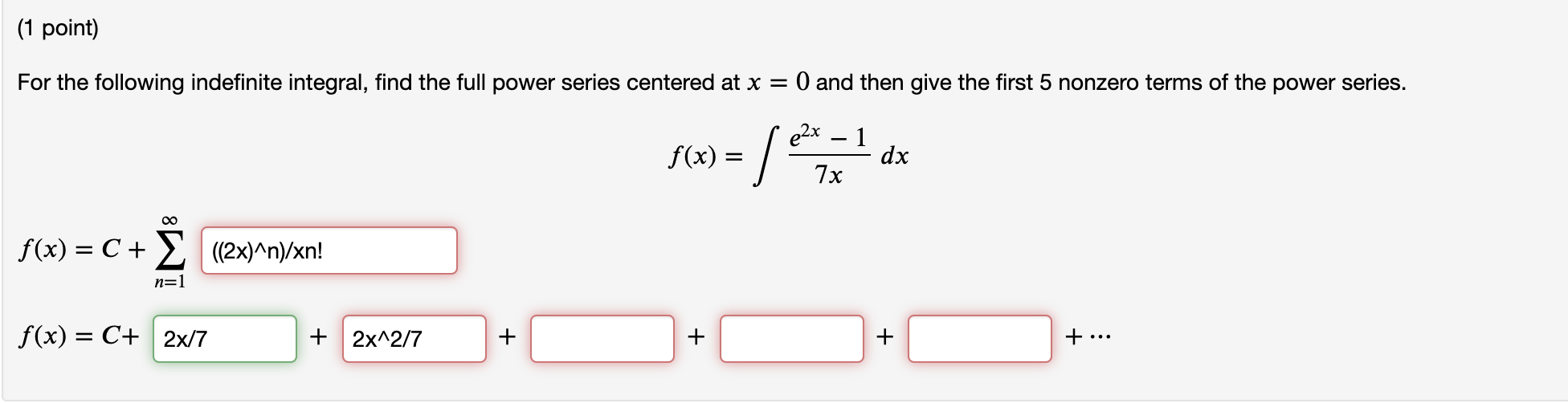 Solved (1 point) Part 1: Partial Fractions Use the partial | Chegg.com