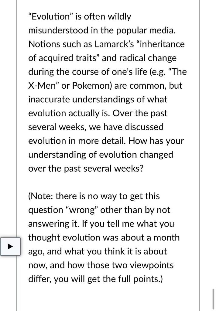 Solved "Evolution” is often wildly misunderstood in the | Chegg.com