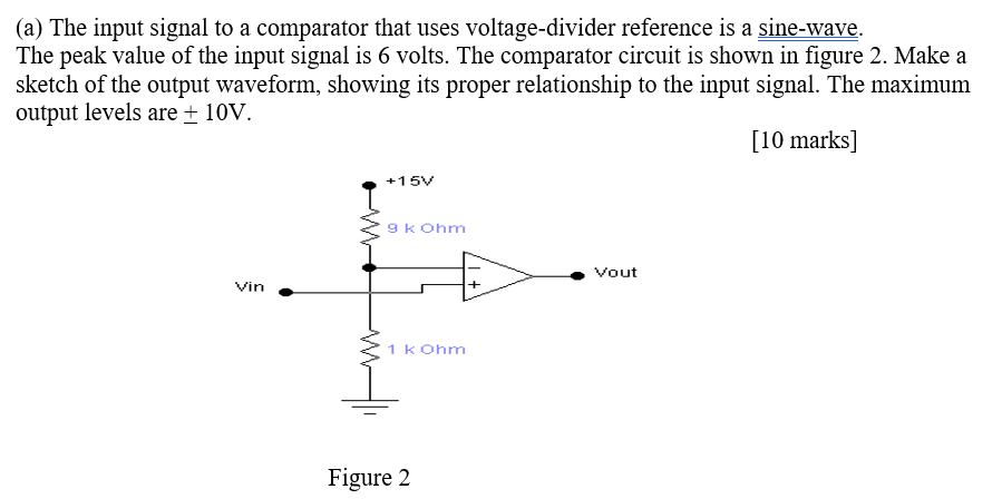 Solved A The Input Signal To A Comparator That Uses 