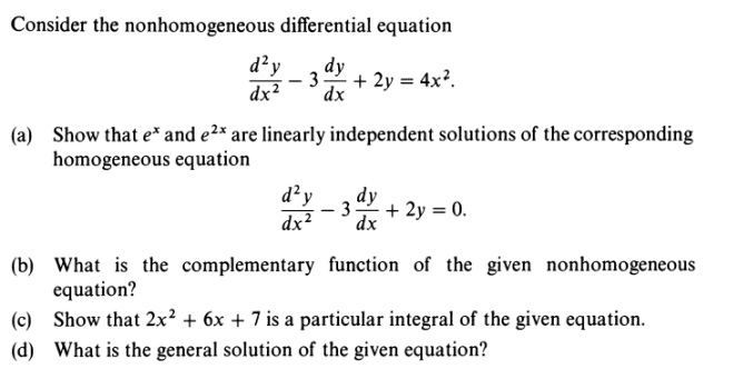 Solved Consider the nonhomogeneous differential equation | Chegg.com