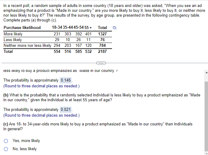 Solved In a recent poll, a random sample of adults in some | Chegg.com