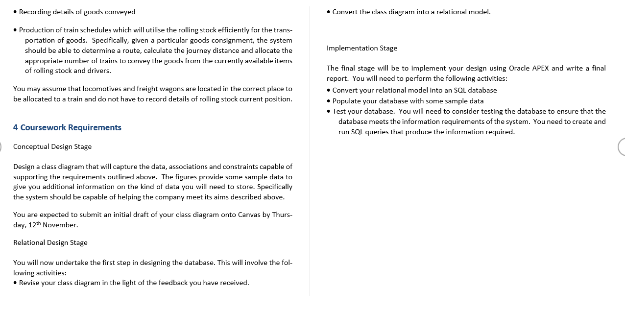 1 Background Buckland Freight Rail (BFR) is a new | Chegg.com