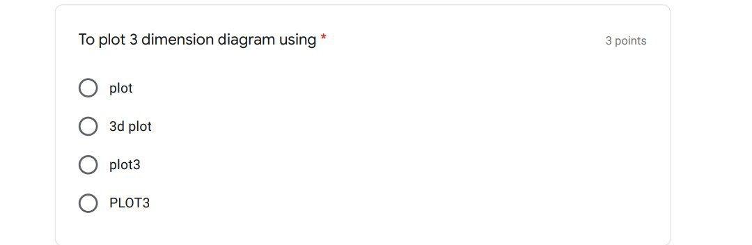 Solved To plot 3 dimension diagram using * 3 points plot 3d | Chegg.com