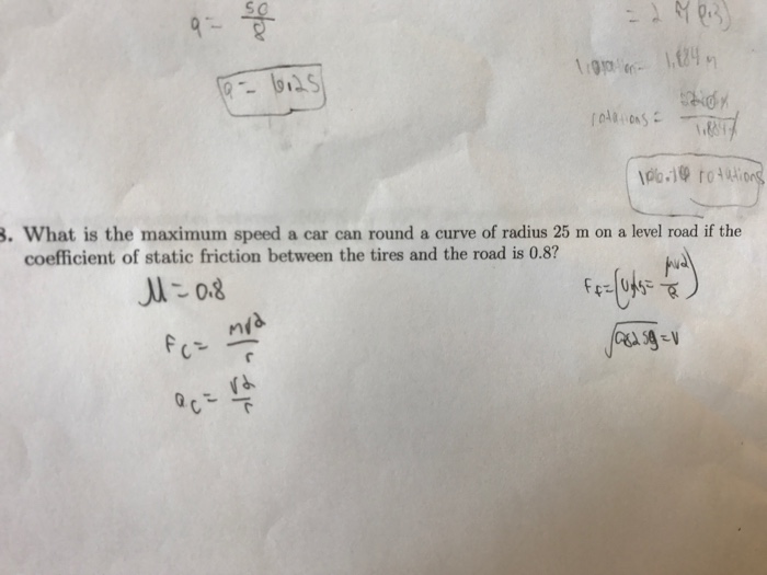 Solved What is the maximum speed a car can round a curve of | Chegg.com