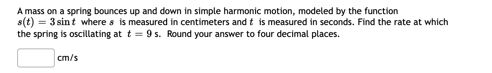 Solved A mass on a spring bounces up and down in simple | Chegg.com