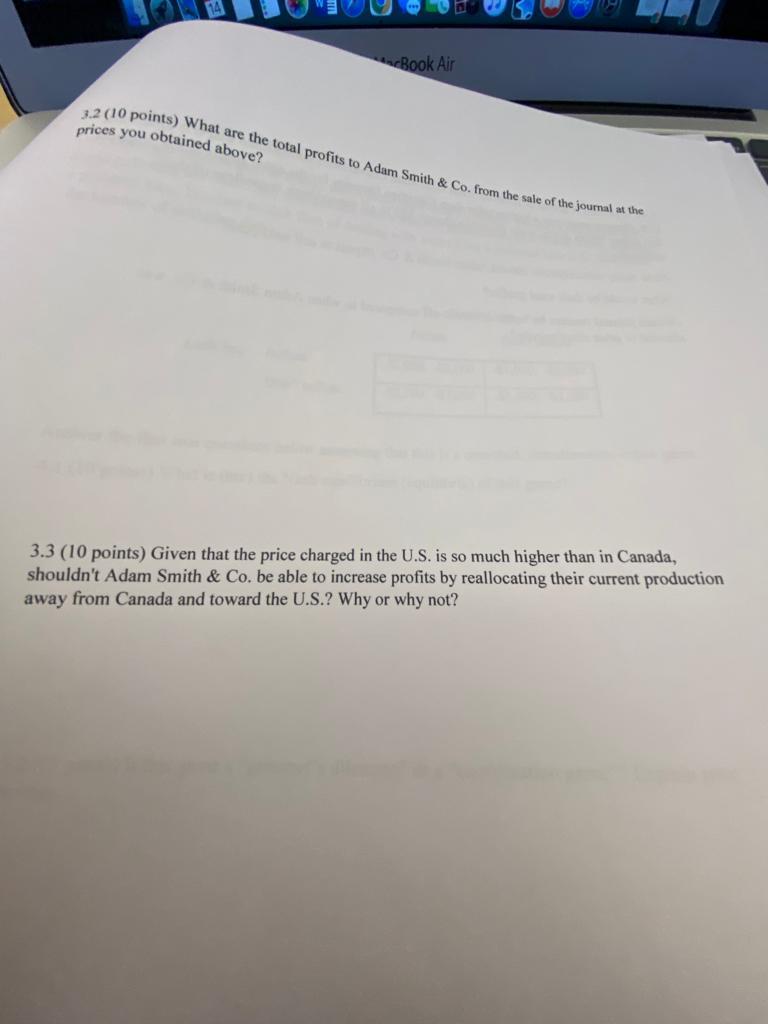 Solved PROBLEM 3 (4 parts, 70 points total) Adam Smith \& | Chegg.com