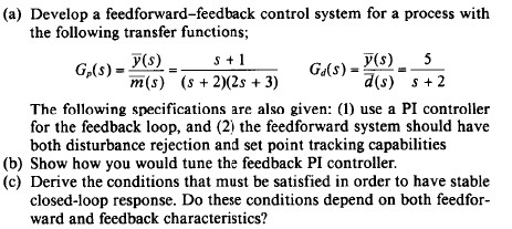 Solved a) Develop a feedforward-feedback control system for | Chegg.com