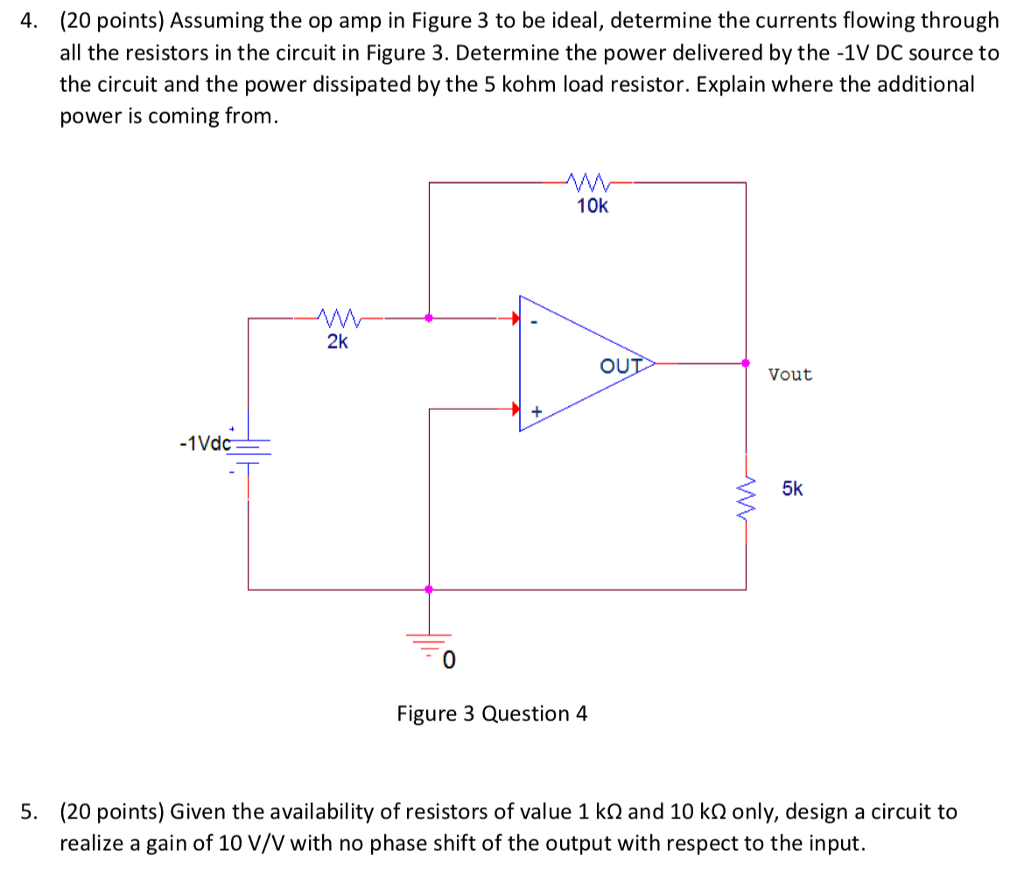 Solved (20 points) Assuming an ideal op amp, determine Vout | Chegg.com