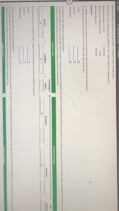 Solved Allowance Method of Accounting for Bad debts- | Chegg.com