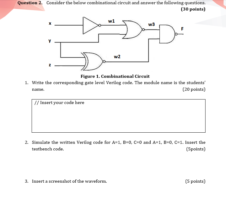 Solved Question 2. Consider the below combinational circuit | Chegg.com