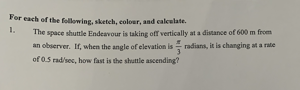 Solved For each of the following, sketch, colour, and | Chegg.com