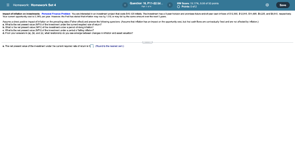 Solved Question 16, P11-22 (sl.. HW Score: 19.17%, 9.58 of | Chegg.com