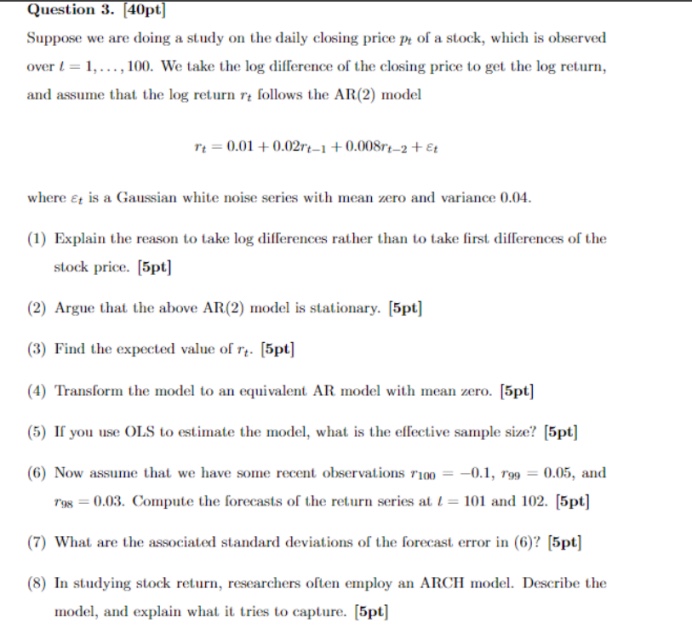 Solved Question 4. [15pt]We have quarterly data for GDP | Chegg.com
