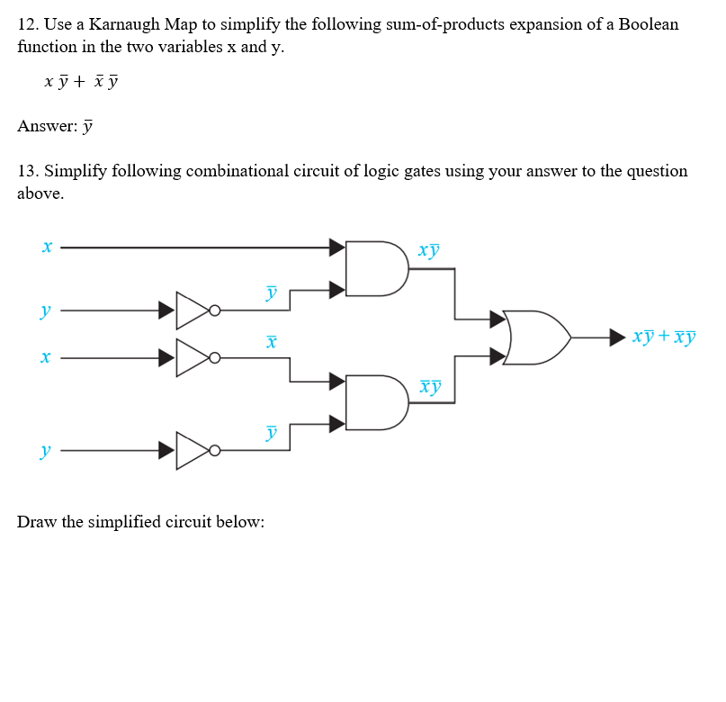 Solved 12. Use a Karnaugh Map to simplify the following | Chegg.com