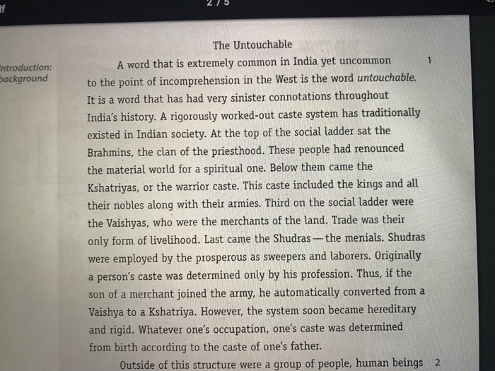 275 The Untouchable A word that is extremely common | Chegg.com