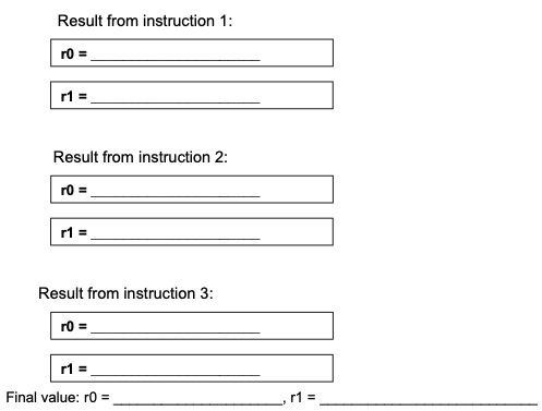 Solved 2. Assume r1 is 4 in the beginning. After we execute | Chegg.com