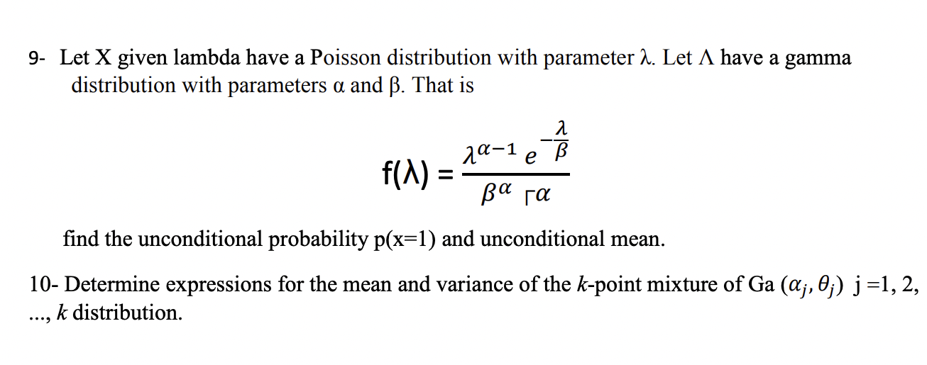 9- Let X given lambda have a Poisson distribution | Chegg.com