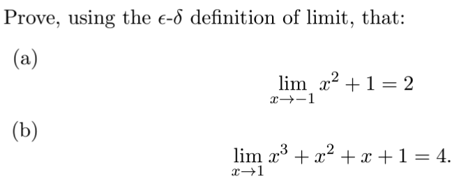 Solved Prove, using the ϵ−δ definition of limit, that: (a) | Chegg.com
