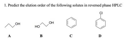 Solved 1. Predict the elution order of the following solutes | Chegg.com