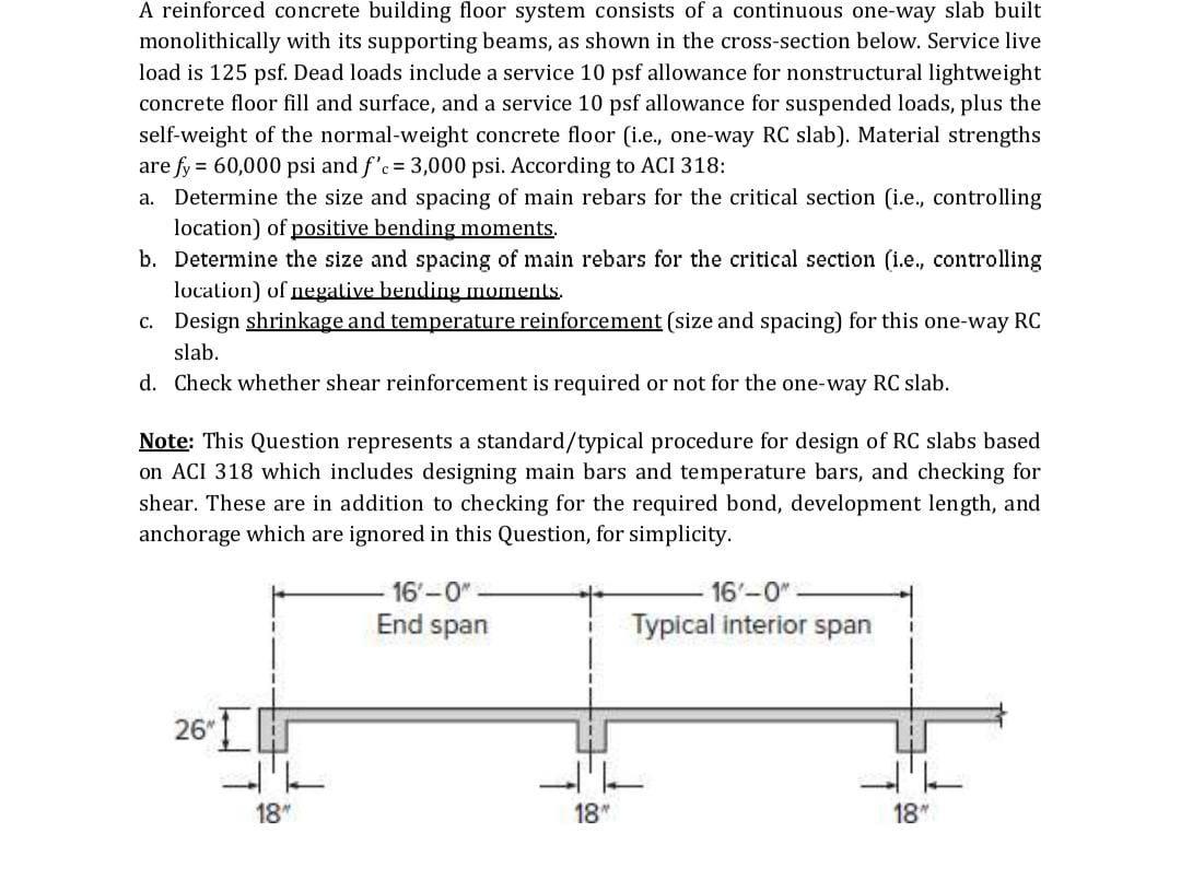 Solved A reinforced concrete building floor system consists | Chegg.com