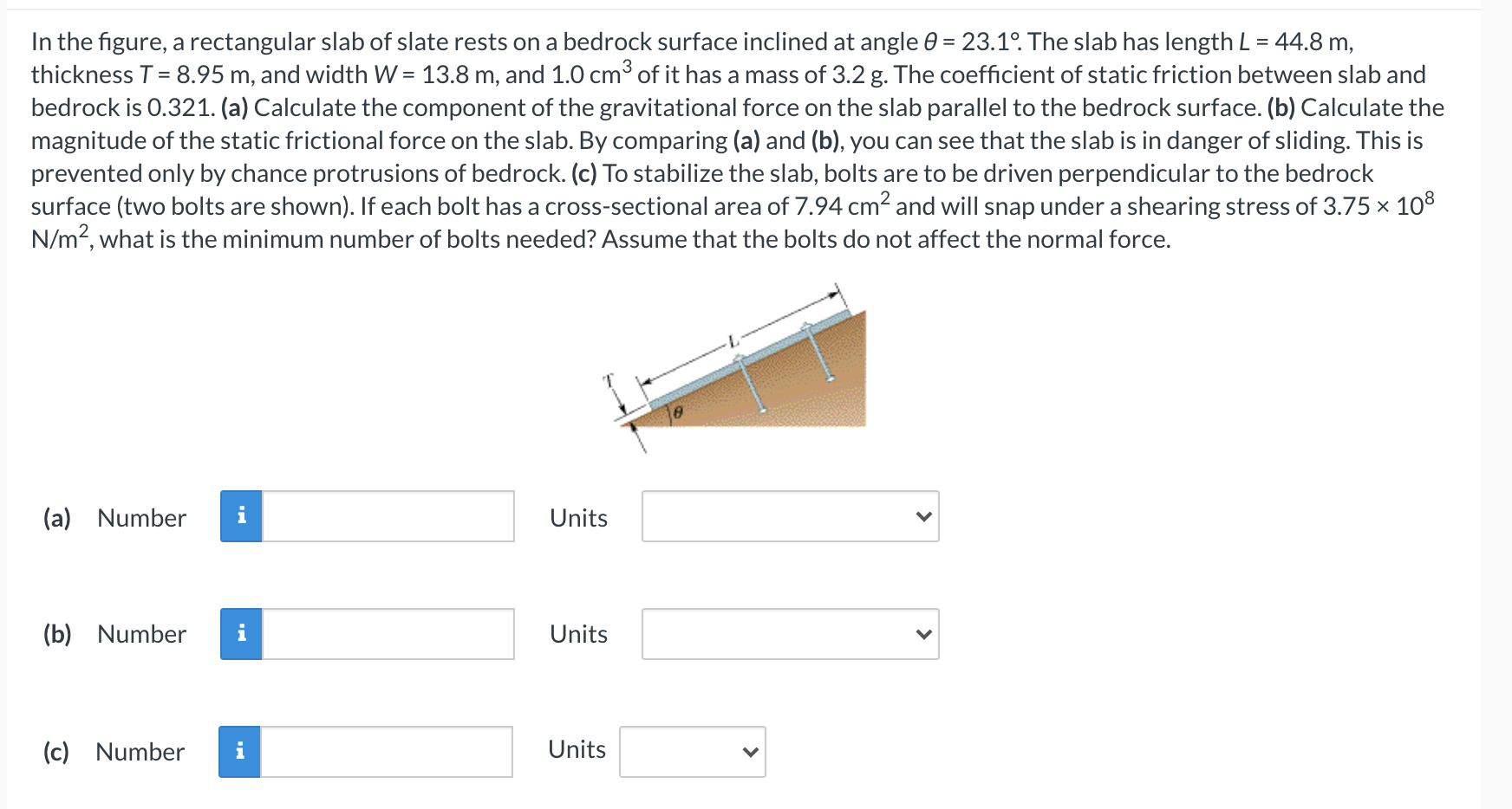 Solved In the figure, a rectangular slab of slate rests on a | Chegg.com