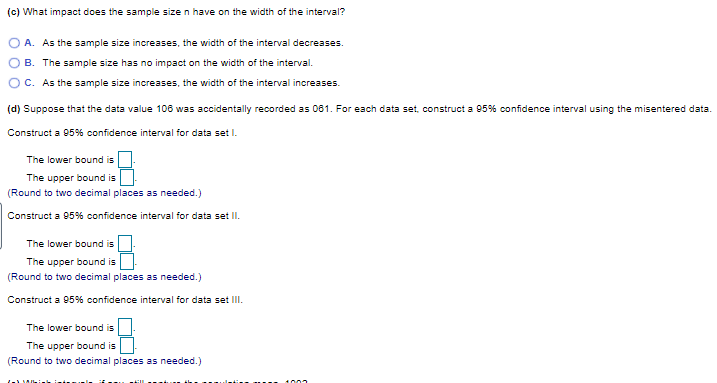 Solved The following data sets represent simple random | Chegg.com