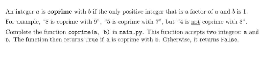 Solved An integer a is coprime with b if the only positive | Chegg.com